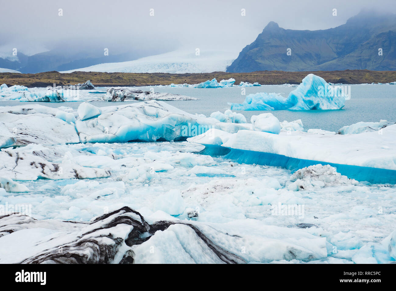 Spectacular glacial lagoon in Iceland with floating icebergs Stock ...