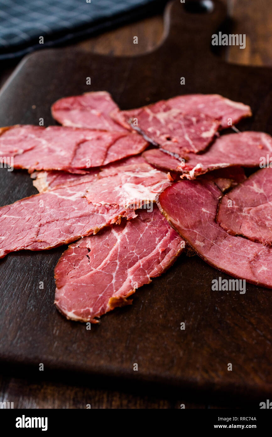 Smoked and Dried Fillet Meat Slices / Kuru Et. Organic Food Stock Photo ...