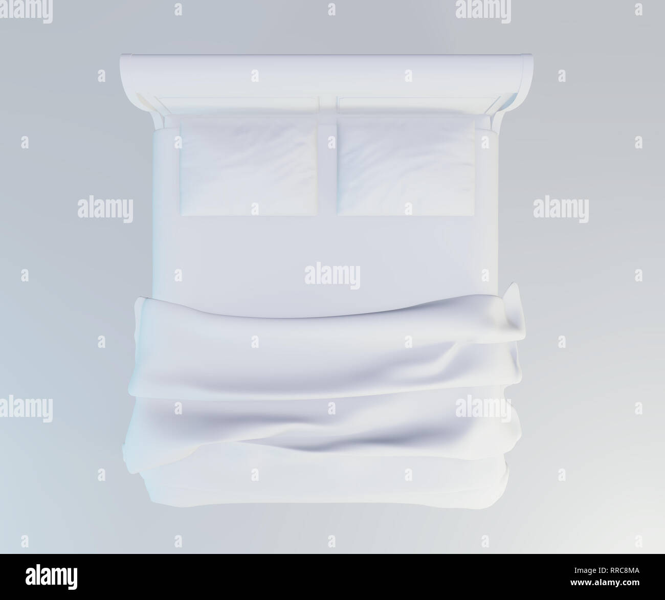 3d rendering bed top view hi-res stock photography and images - Alamy