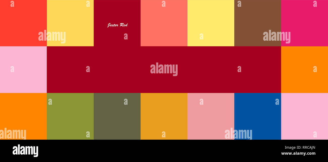 2019 Jester Red, color palette, fashionable colors, abstract pattern ...