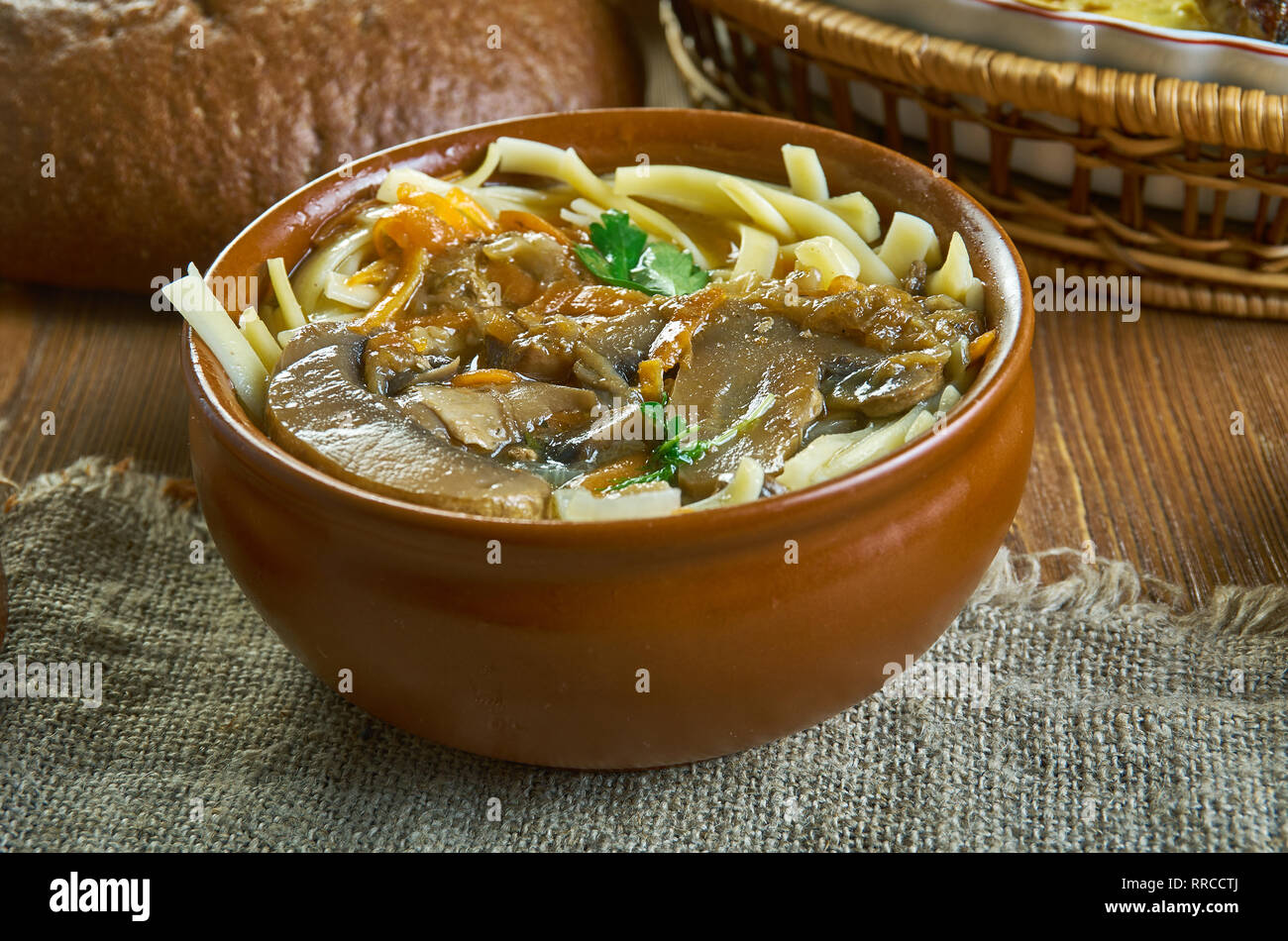 Lapsha gribnaya - mushroom noodles, Russian 19th century classic ...