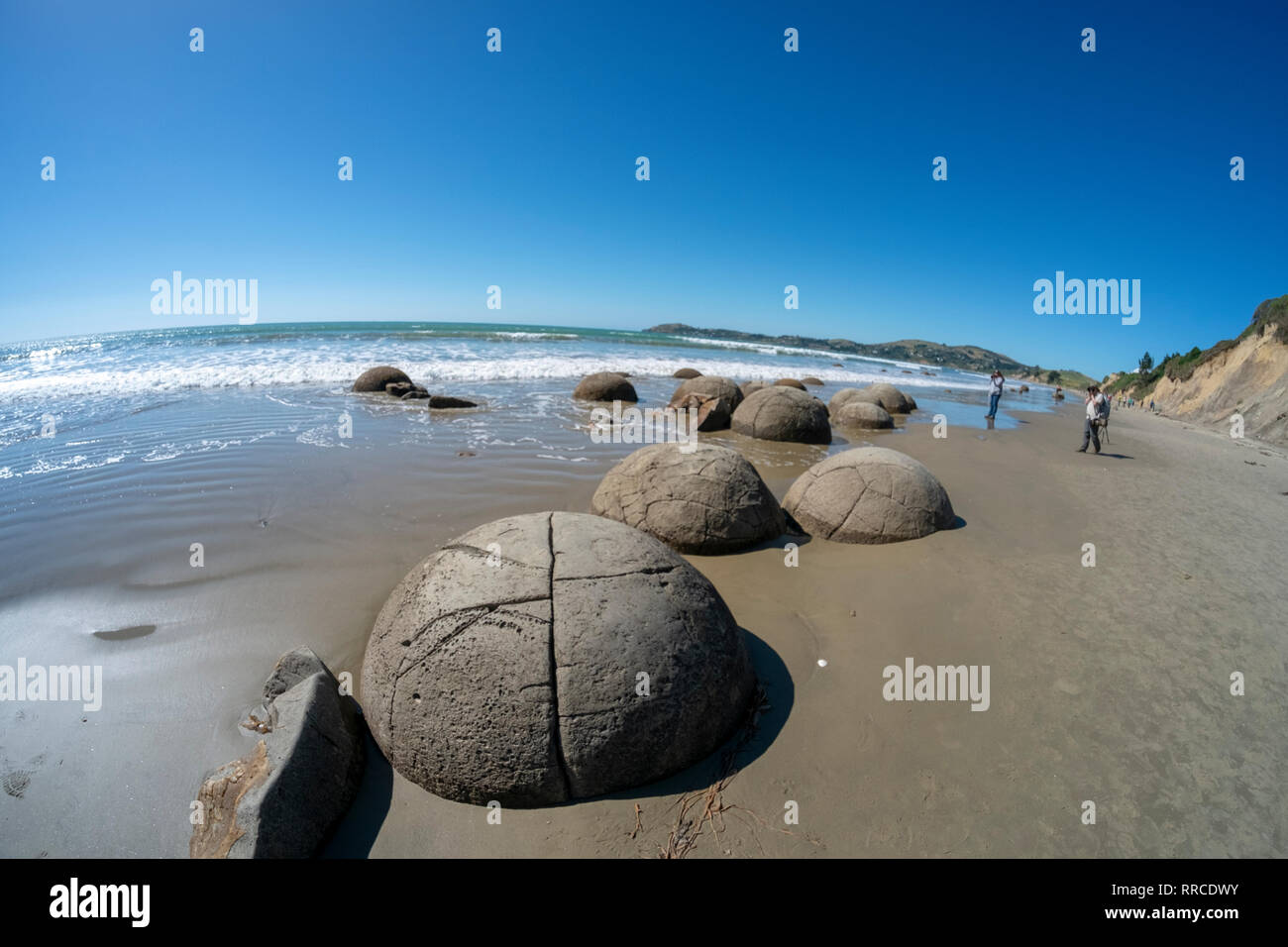 The Moeraki Boulders are unusually large and spherical boulders lying ...