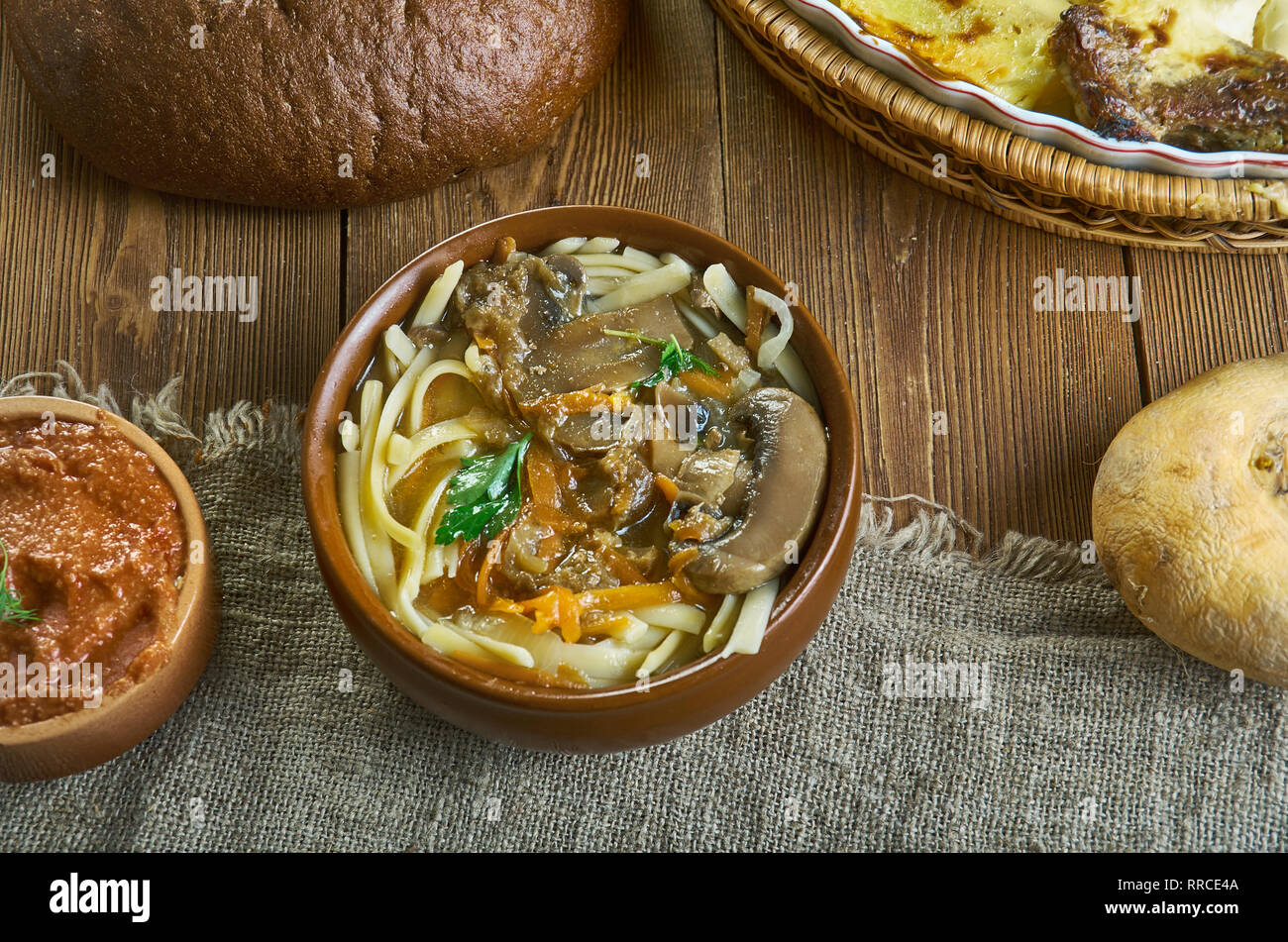 Lapsha gribnaya - mushroom noodles, Russian 19th century classic ...