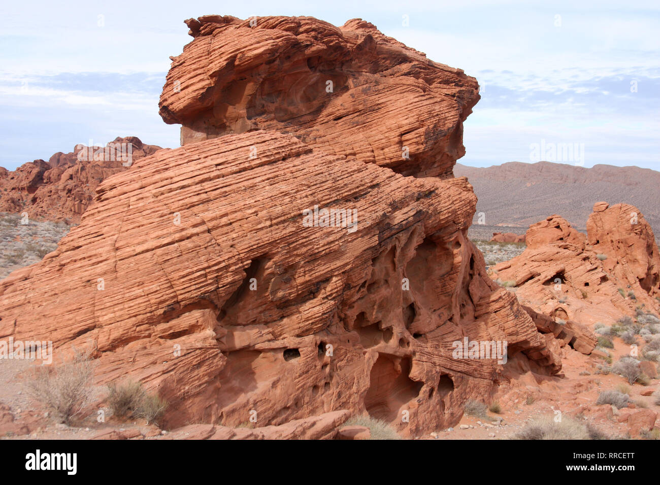 Eroded sandstone rock formations at Valley of Fire State Park, Nevada ...
