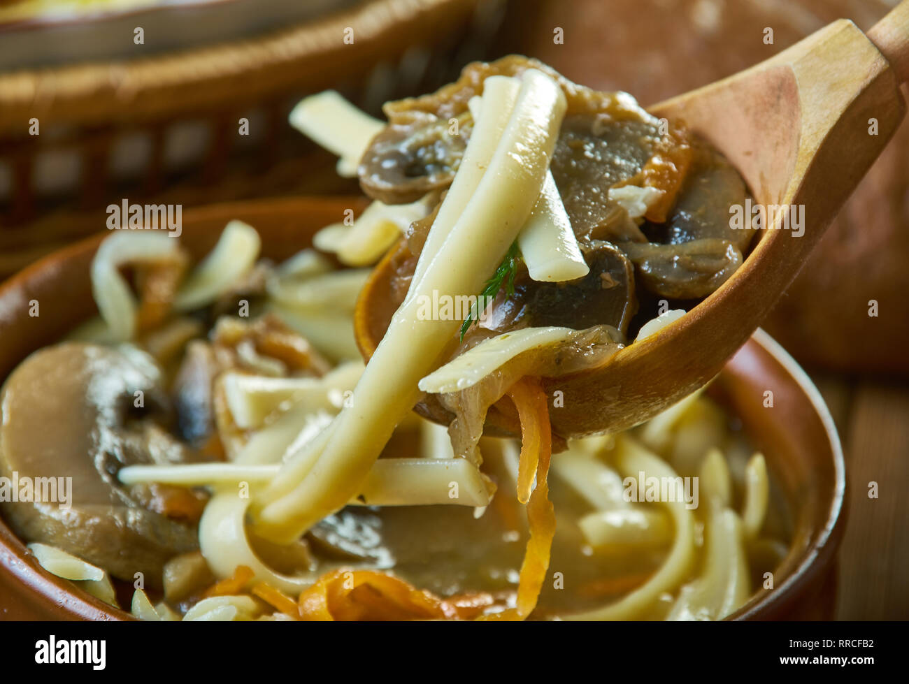 Lapsha gribnaya - mushroom noodles, Russian 19th century classic ...