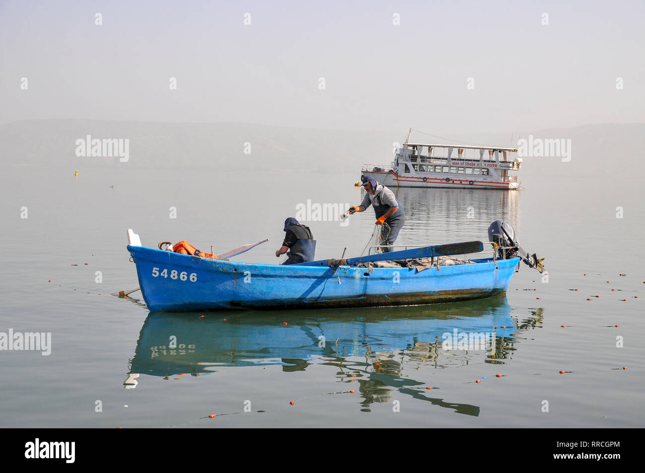Fishing on the Sea of Galilee, Israel Stock Photo - Alamy