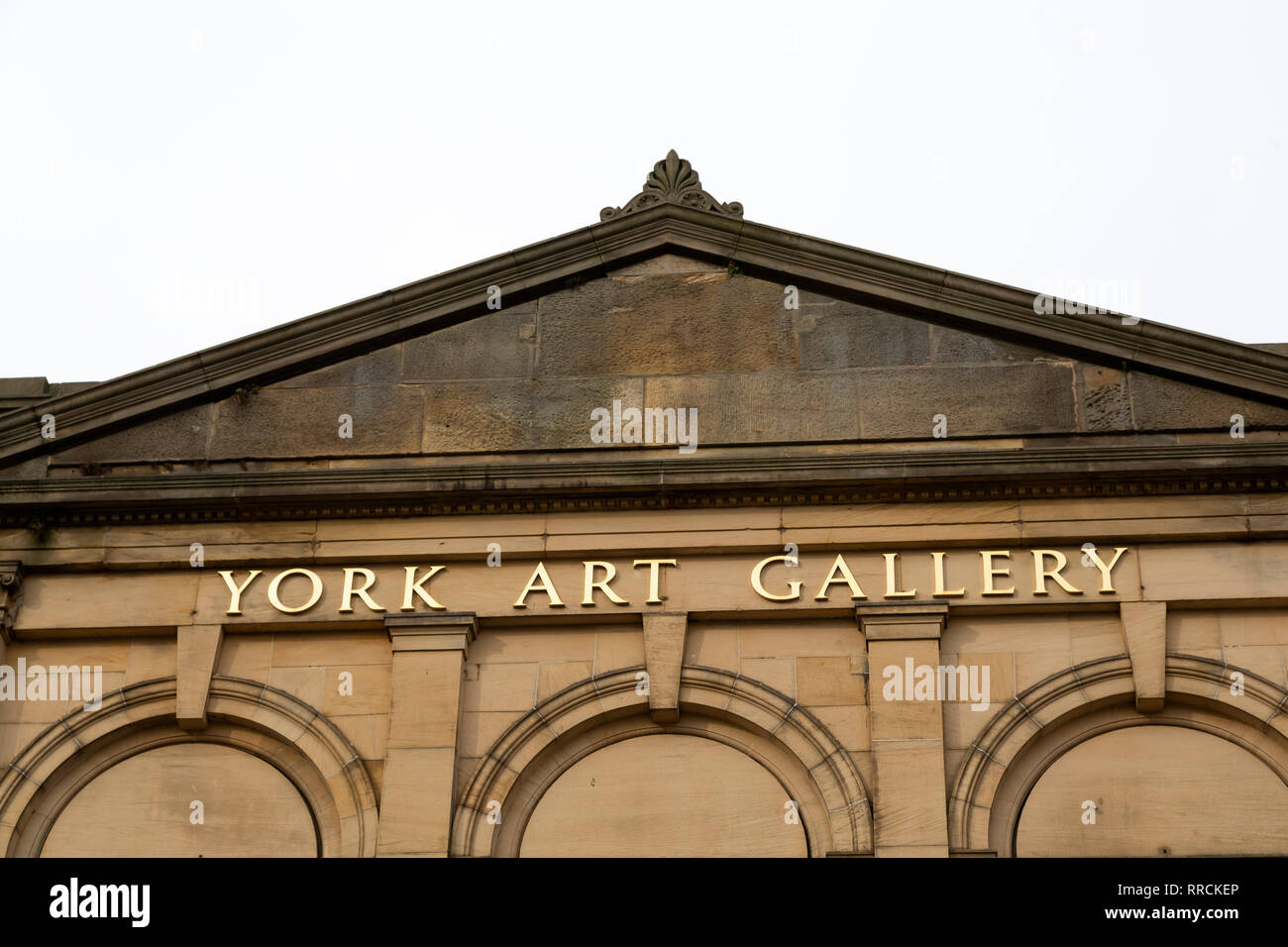 Detail of the facade of York Art Gallery in York, England. The gallery ...
