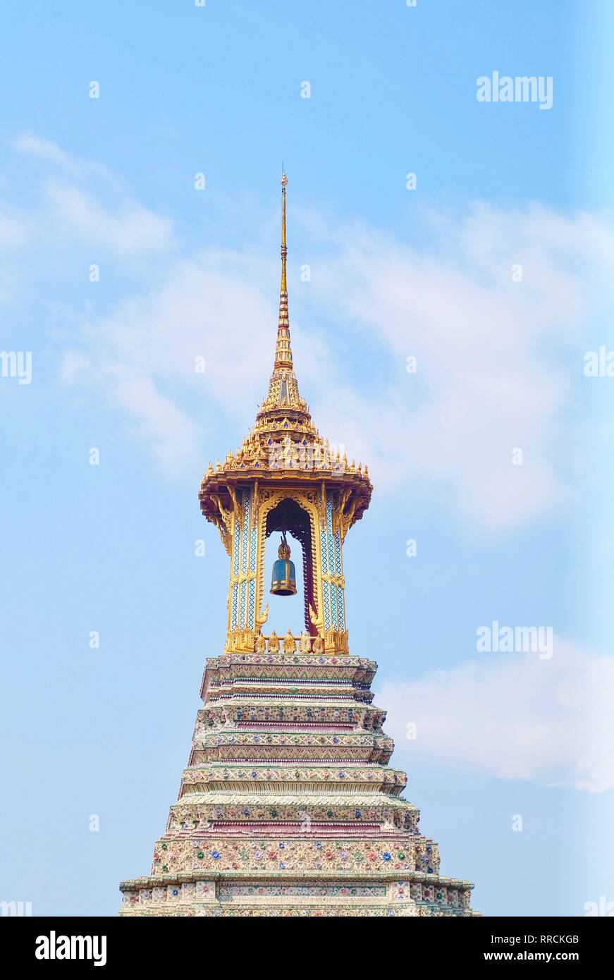 Travelers Walking Around The Bell Tower in Wat Phra Kaew Temple and The ...