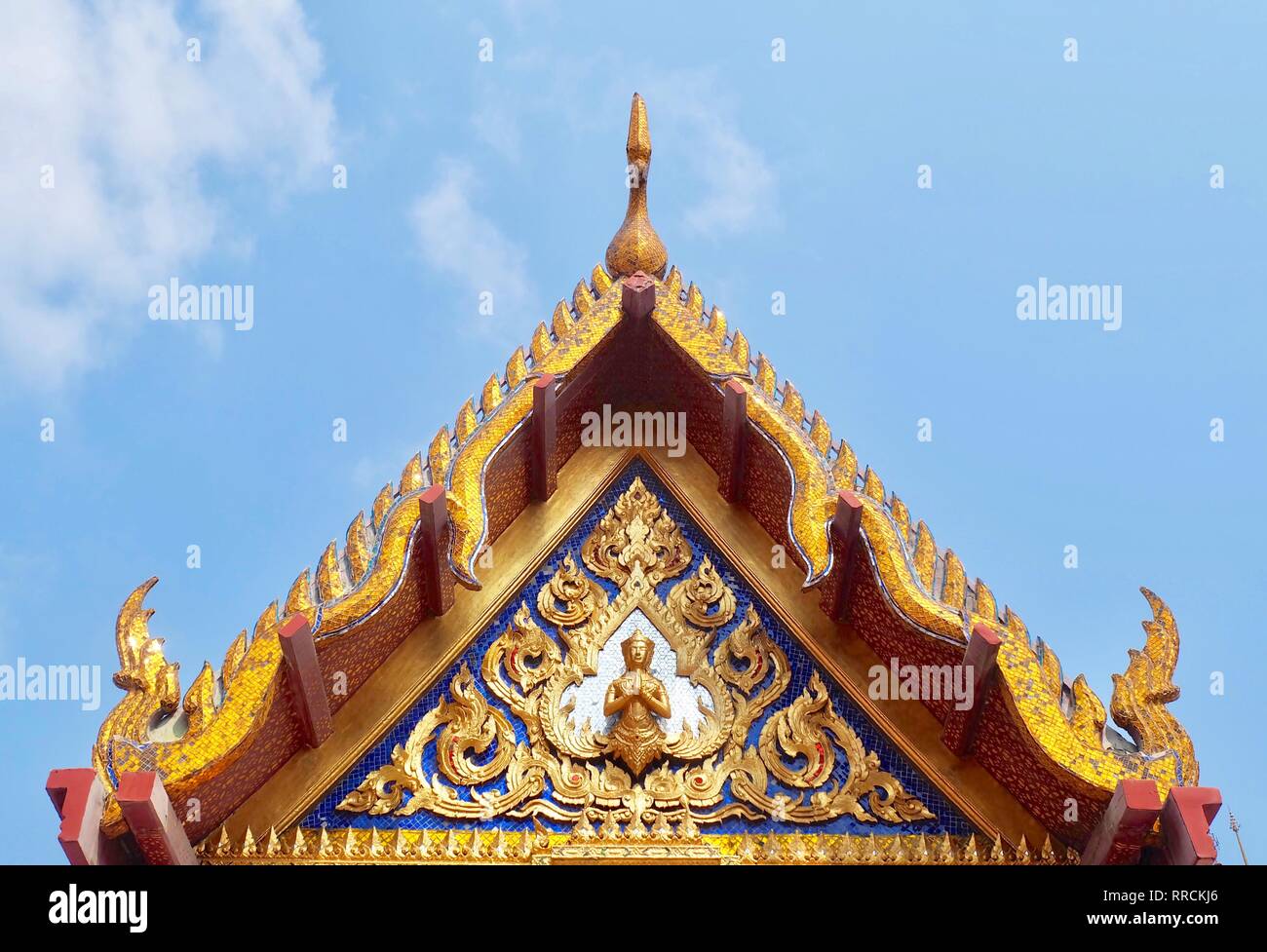 Beautiful Roof and Gable of The Chapel in Wat Phra Kaew Temple and The ...