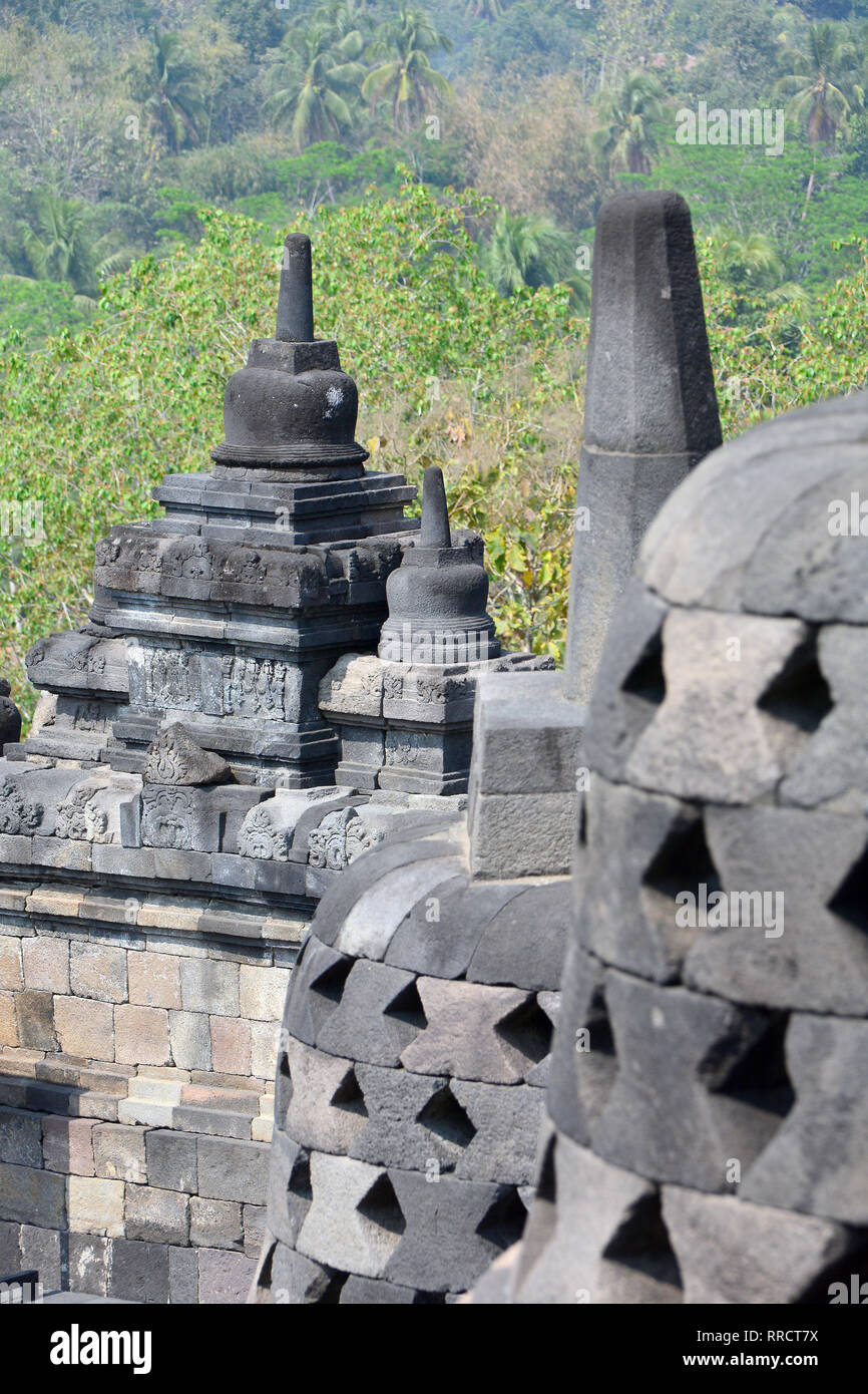 Mahayana Buddhist Temple (9th century), Borobudur, Central Java ...