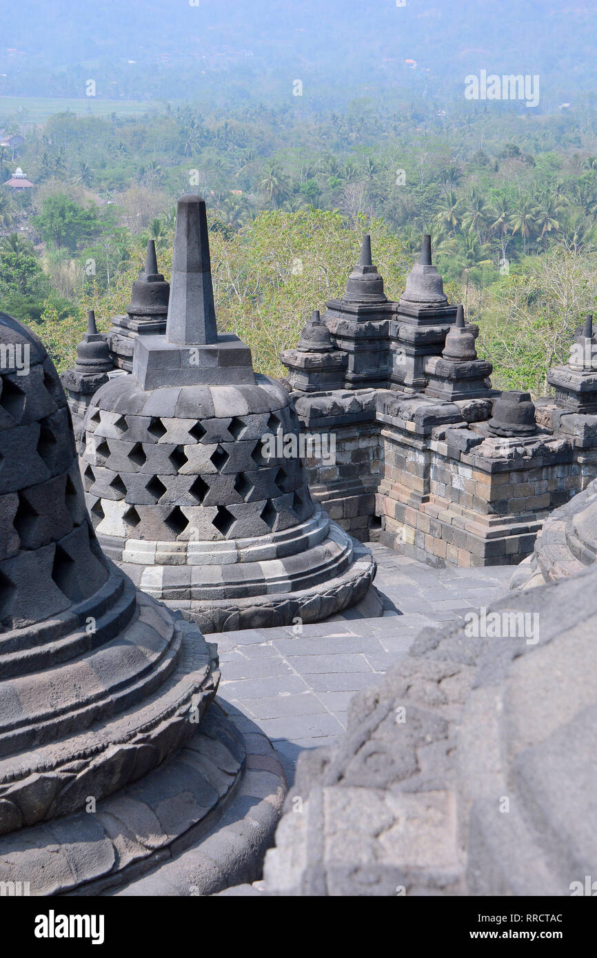 Mahayana Buddhist Temple (9th century), Borobudur, Central Java ...