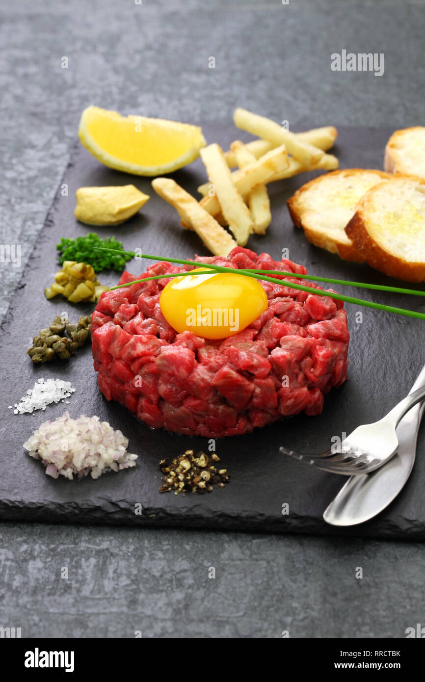 steak tartare, tartar steak, beef tartare Stock Photo - Alamy