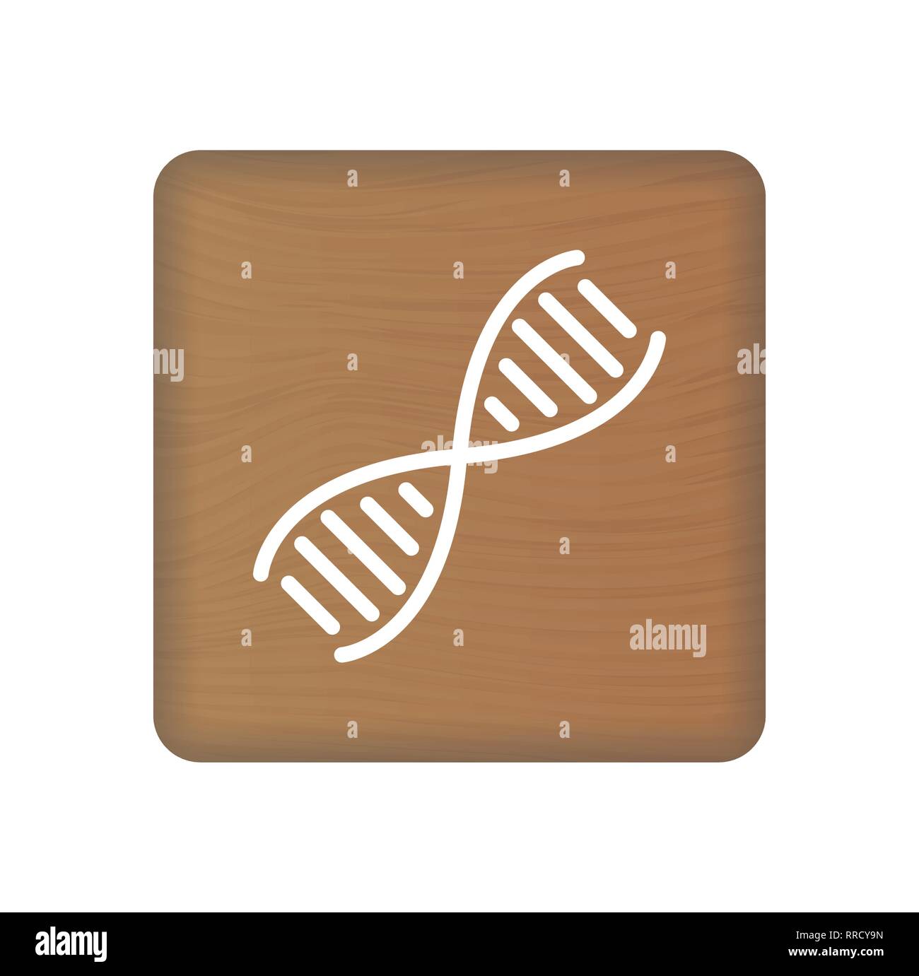 Human DNA, Genetics Icon On Wooden Blocks Isolated On A White ...