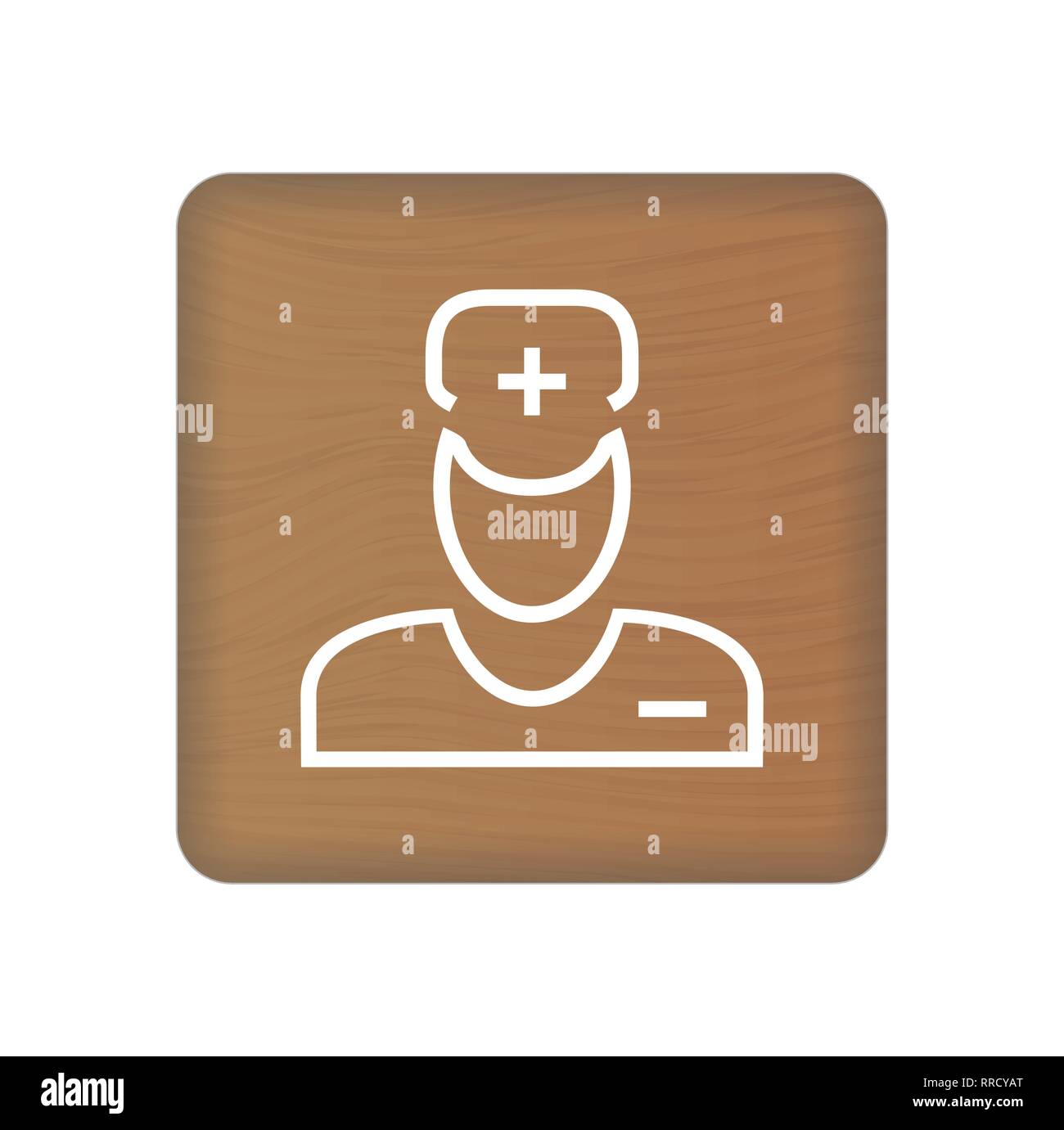 Doctor, Medicine Icon On Wooden Blocks Isolated On A White Background ...