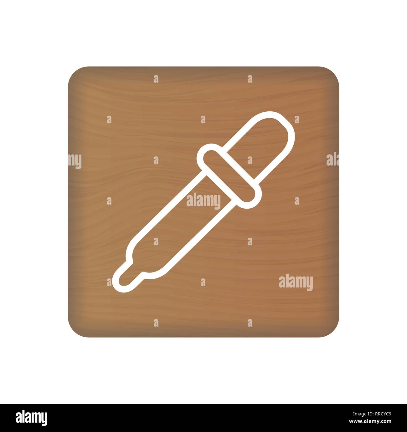 Dropper Icon On Wooden Blocks Isolated On A White Background. Vector ...