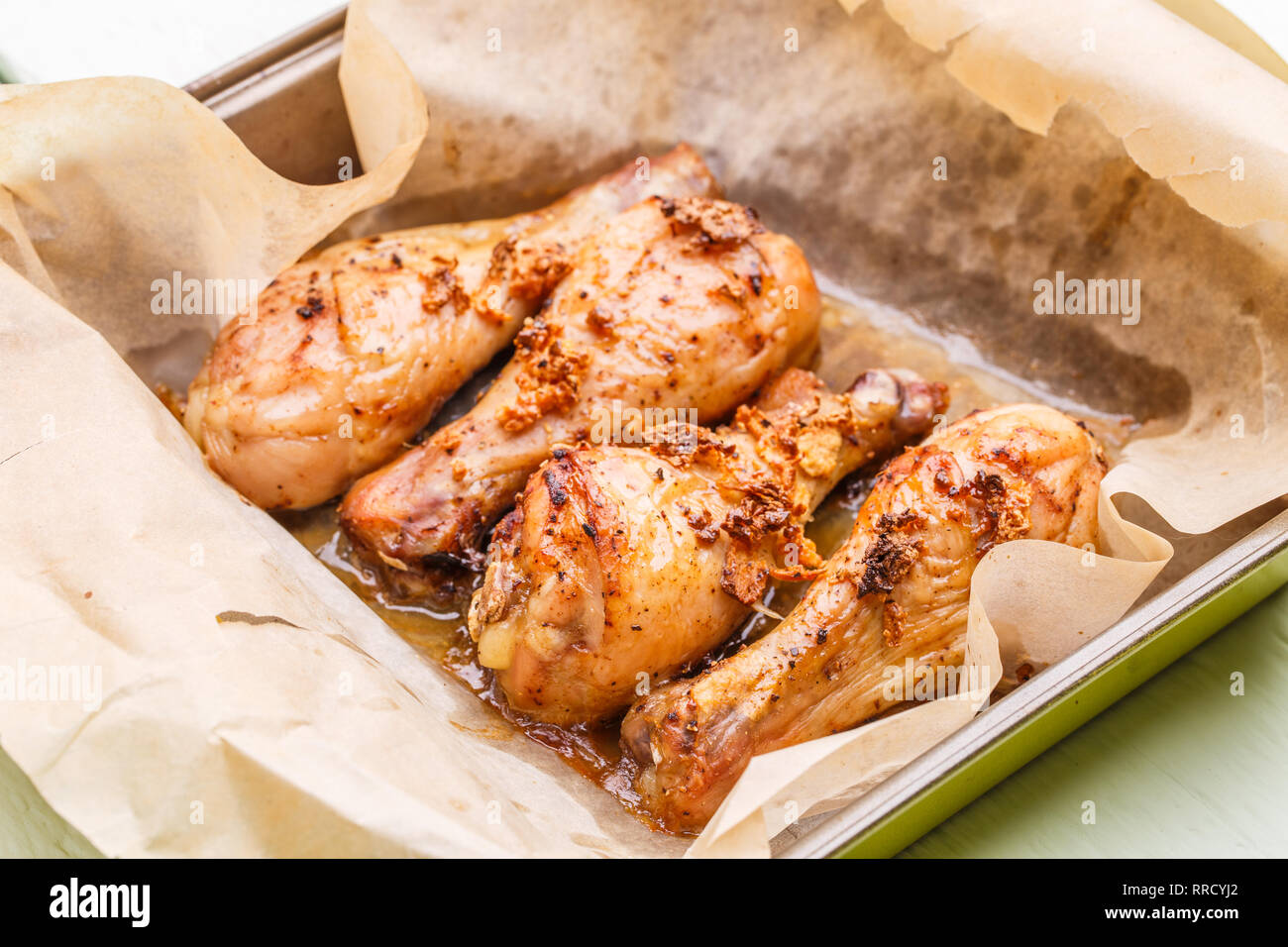 Fried chicken on cooking paper Stock Photo - Alamy