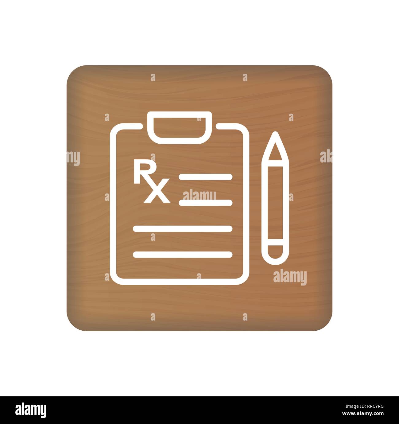 Prescription Icon On Wooden Blocks Isolated On A White Background ...