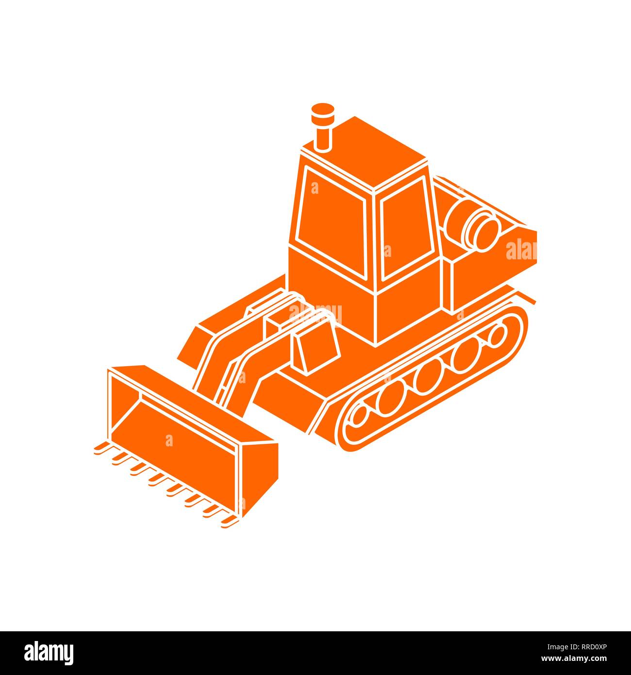 Bulldozer icon isolated. Agrimotor symbol. Tractor vector sign Stock ...