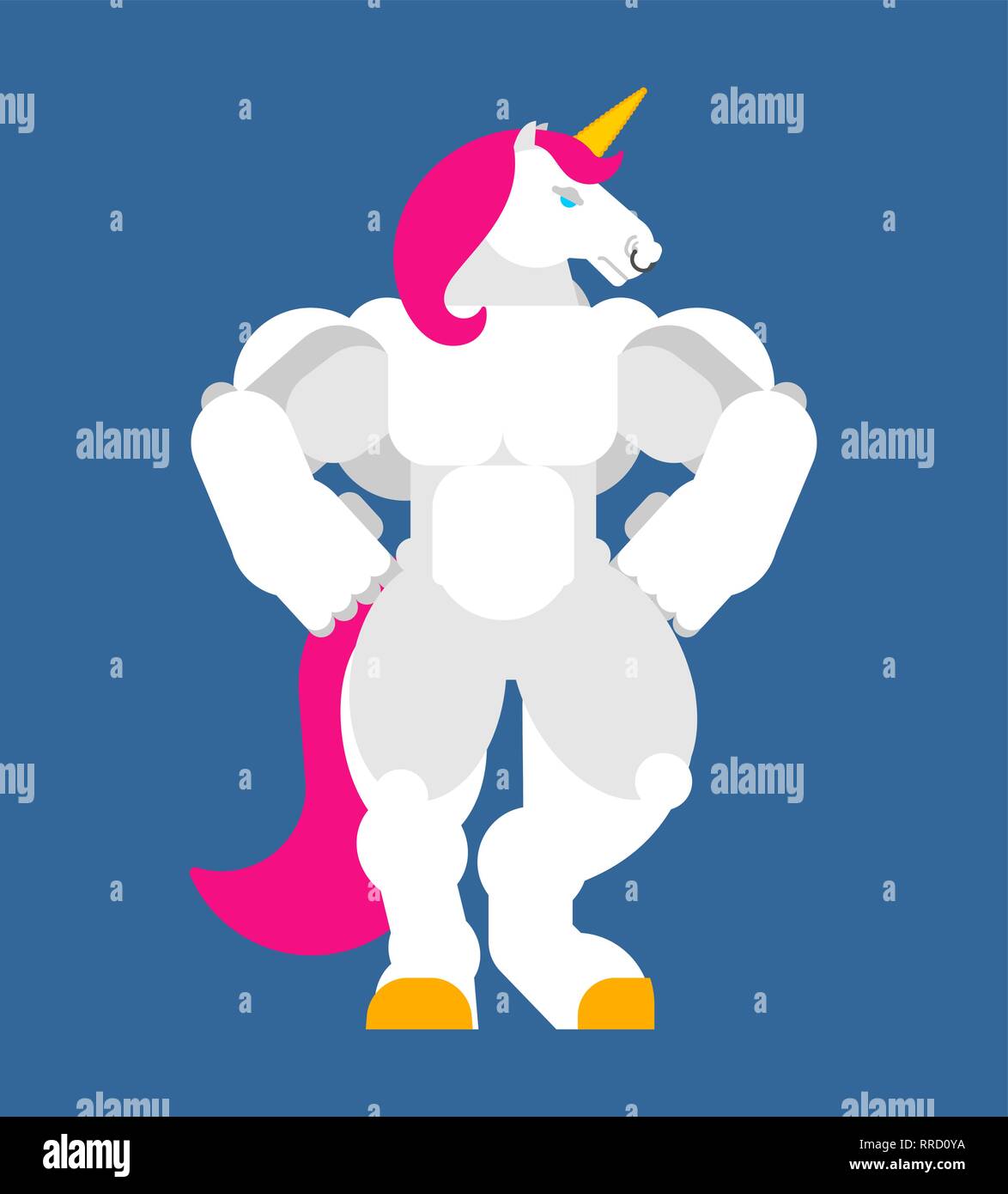 Strong Unicorn Power. Powerful Magic horse. heavy steed. Vector Stock ...