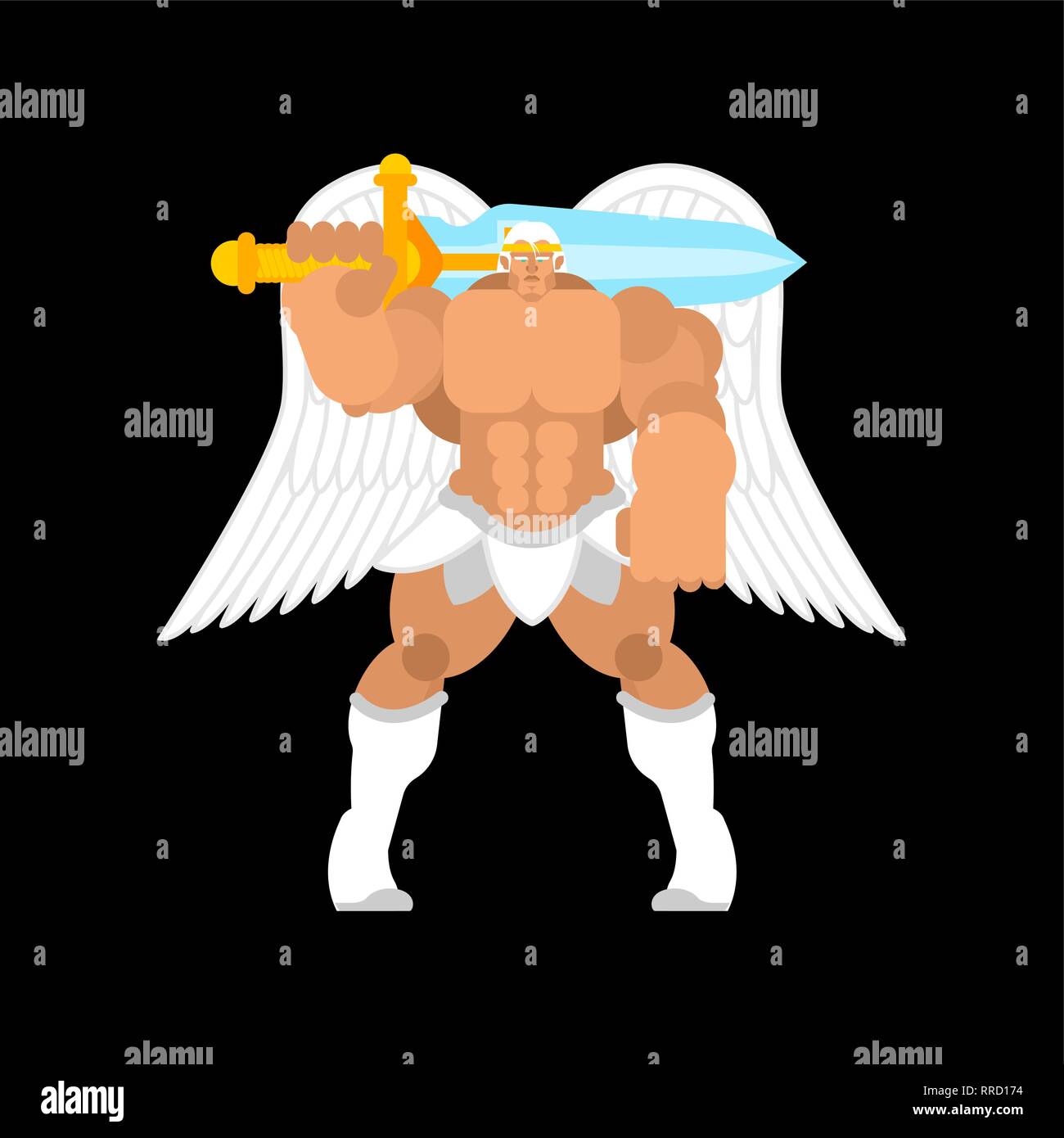 Angel Strong. Powerful archangel. Power of god. Vector Stock Vector ...