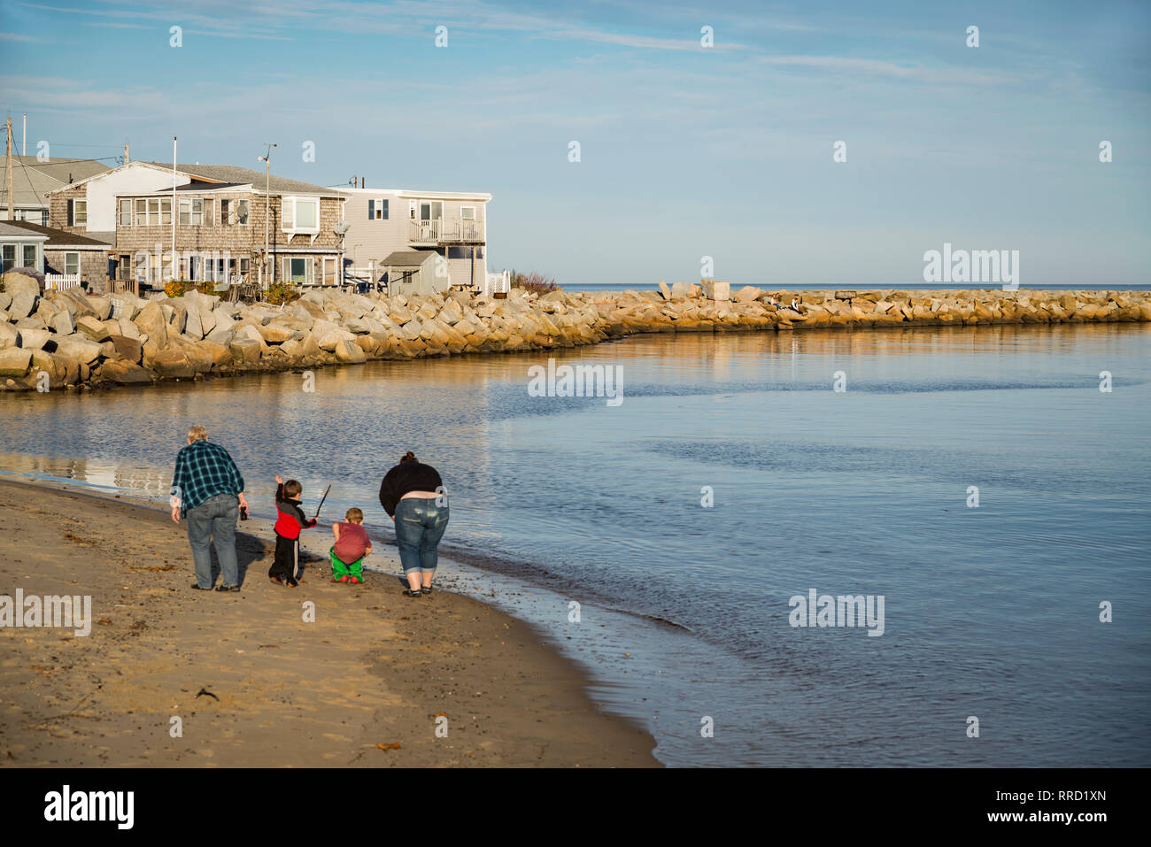 Woman and kids walk on the beach hi-res stock photography and images ...