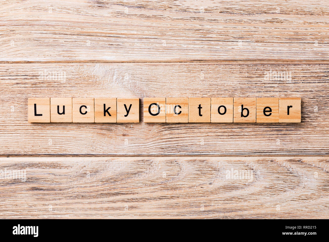 October month text written on hi-res stock photography and images - Alamy