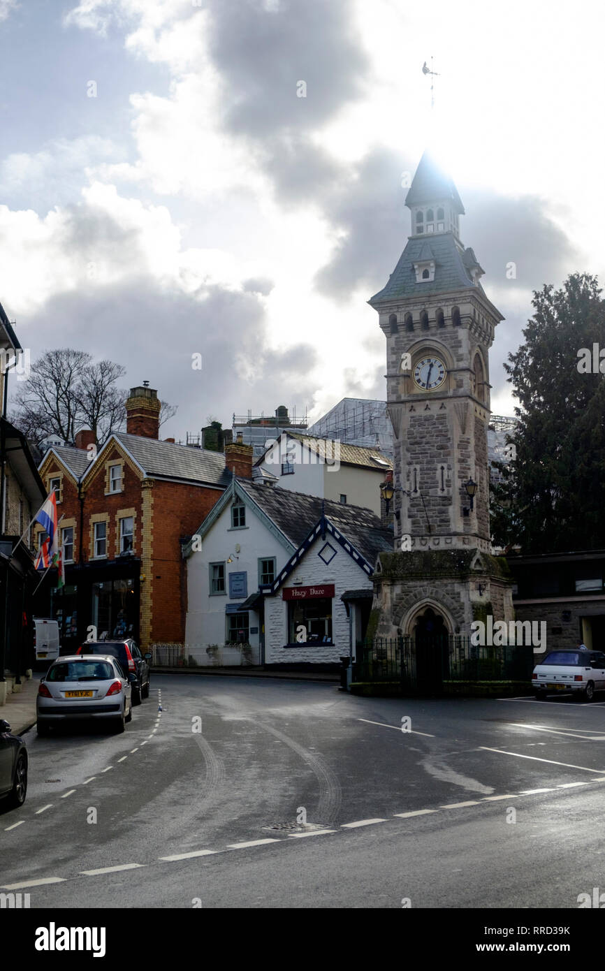 Hay-on-Wye a small market town in Brecknockshire Wales UK The Clock ...
