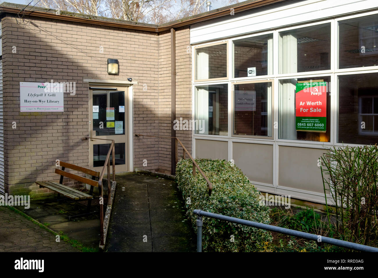 Hay-on-Wye a small market town in Brecknockshire Wales UK The Library ...