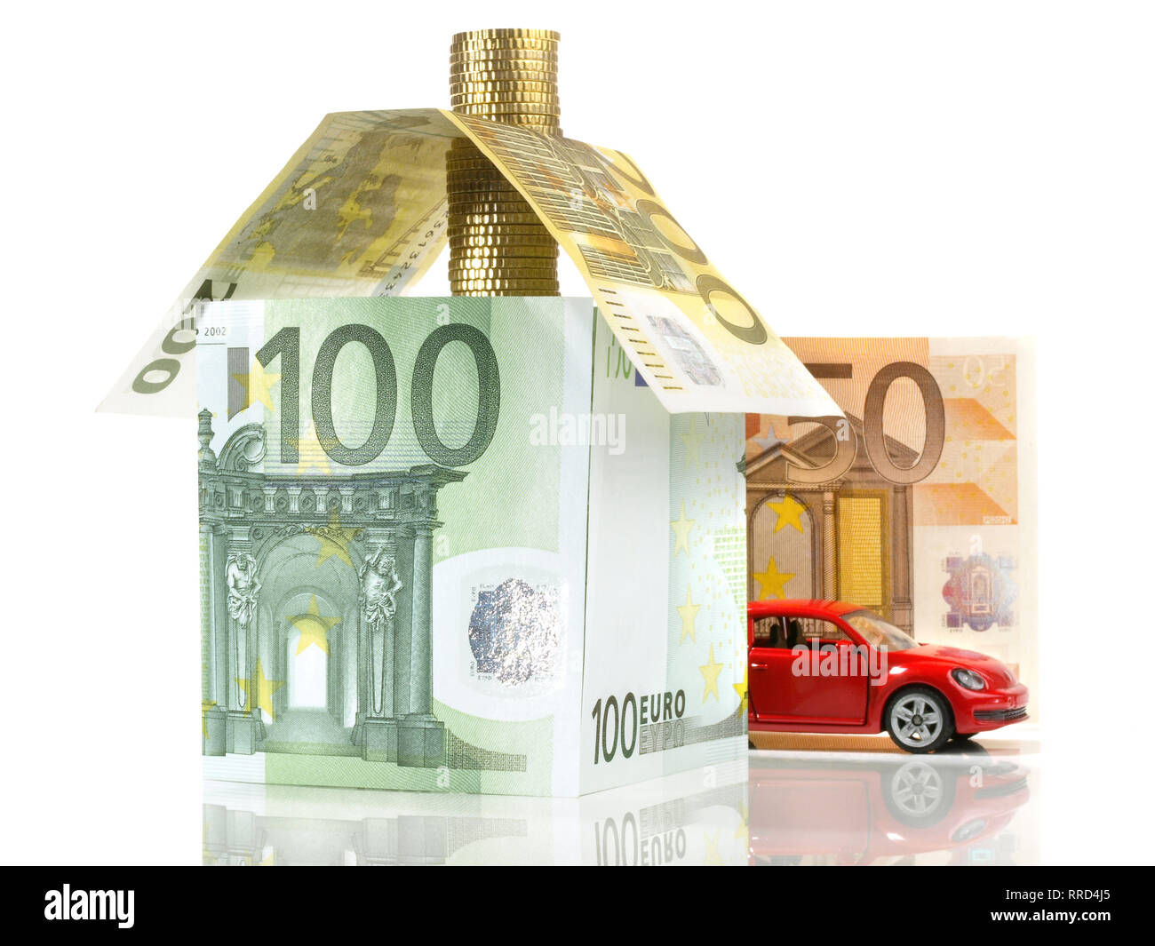 Money - Real Estate with Car Concept on white Background Stock Photo ...
