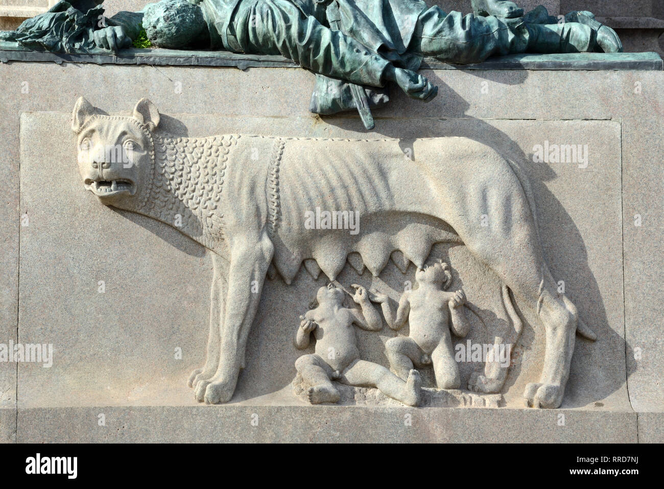 Bas-Relief of Romulus & Remus Suckling a She-Wolf, on the Pedestal of ...