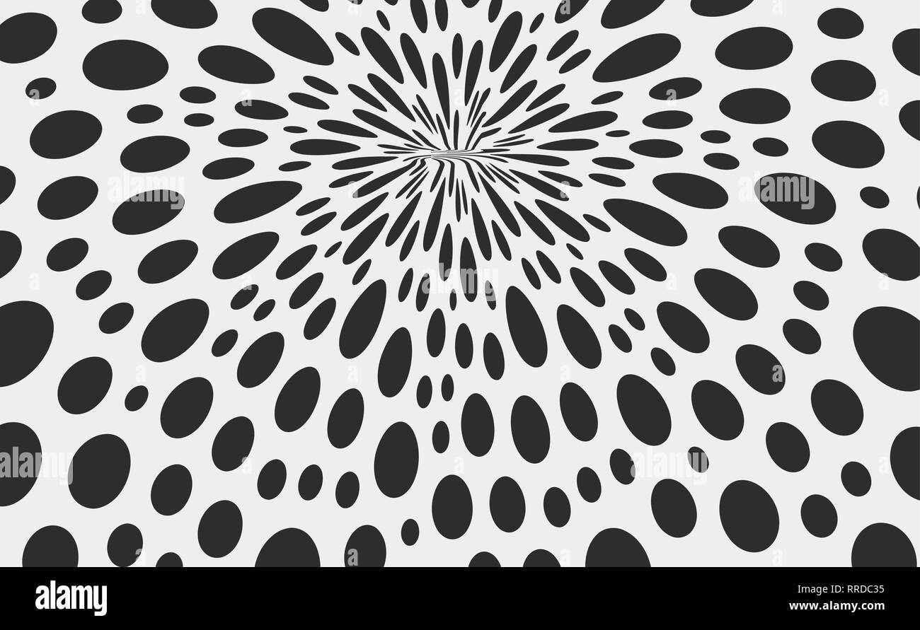 Black and white design. Chaotic particles in empty space. Dynamic background. Vector ...