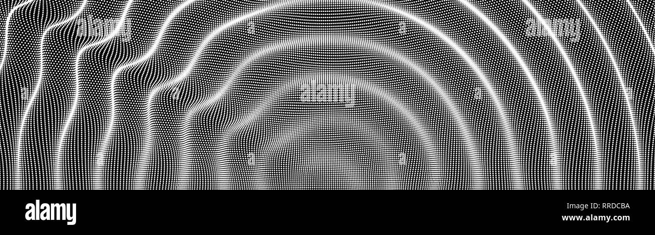 3D wavy background with ripple effect. Vector illustration with ...