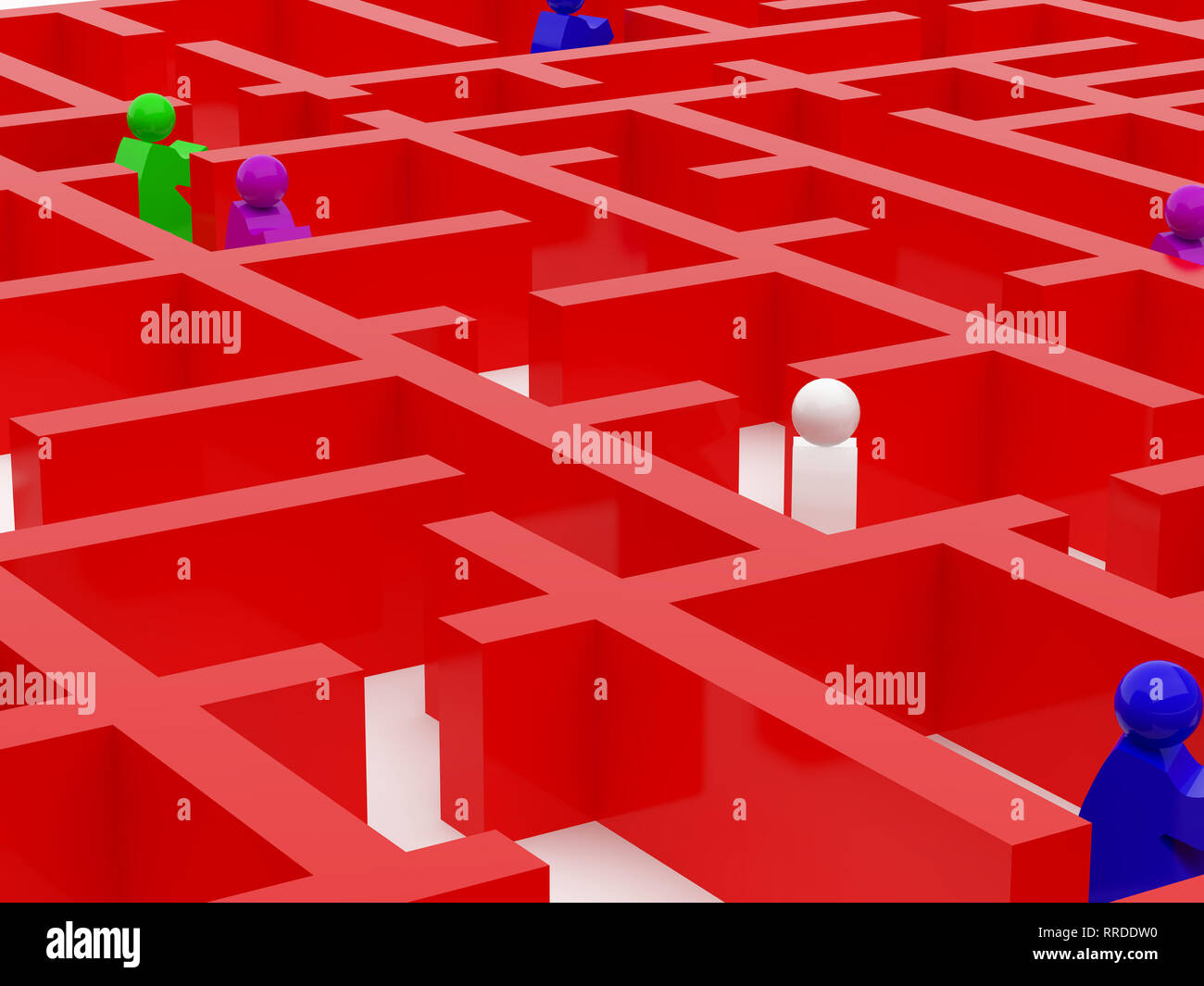 High resolution image labyrinth. 3d illustration over white backgrounds ...