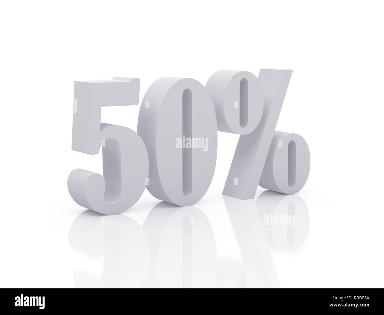 High resolution fifty percent. 3d illustration over white backgrounds ...