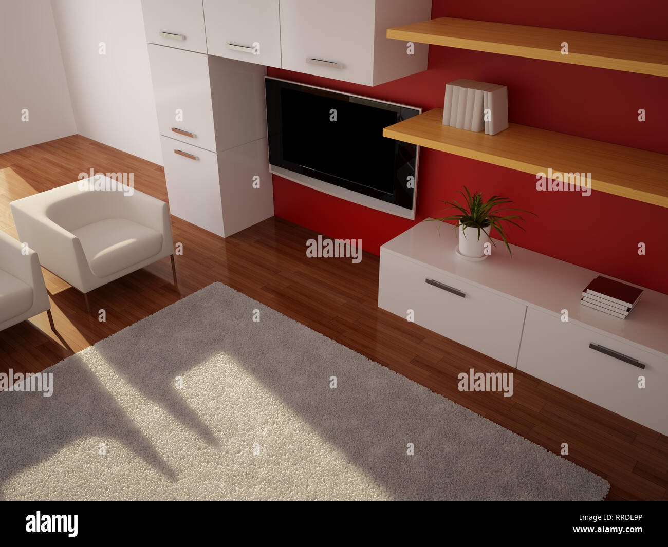 High resolution image interior. 3d illustration modern interior. Living ...