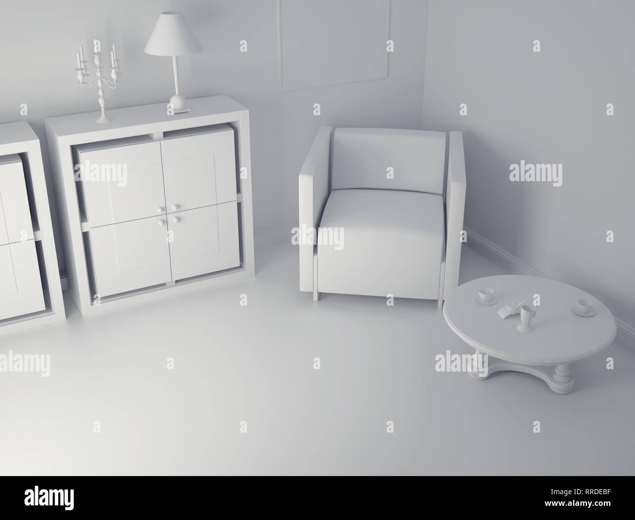 High resolution image interior. 3d illustration modern interior. Living ...