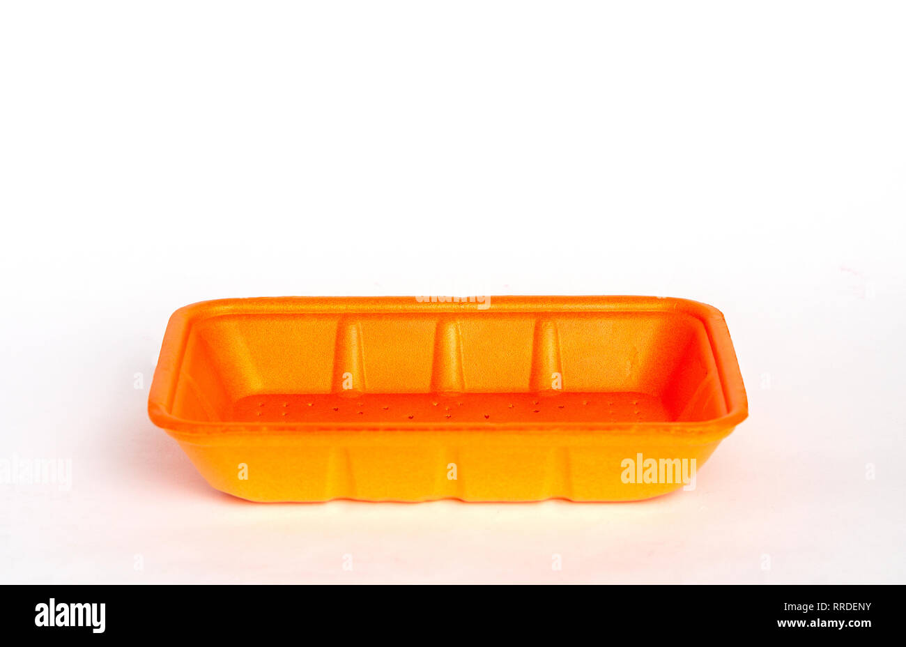 Orange food container on white background top view Stock Photo - Alamy