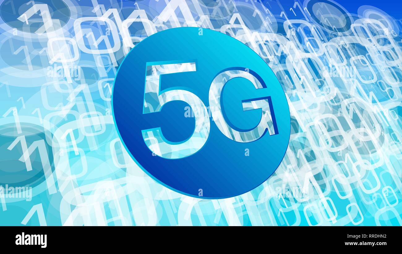 New privacy threat on 5g networks, binary code digits, cyber security vector backgrounds Stock ...