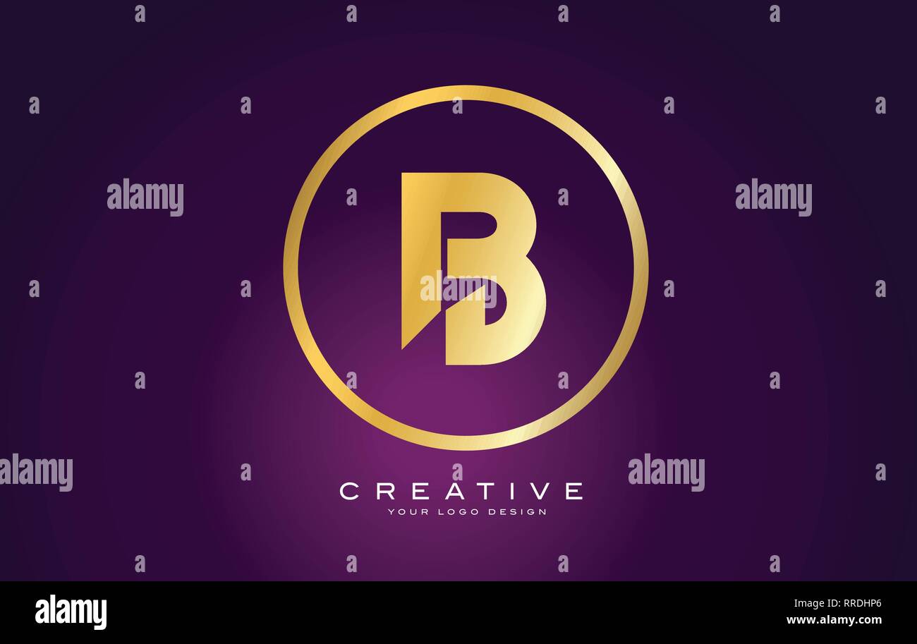 B Letter Gold Logo Design. Modern B Icon With Creative Golden Beautiful ...