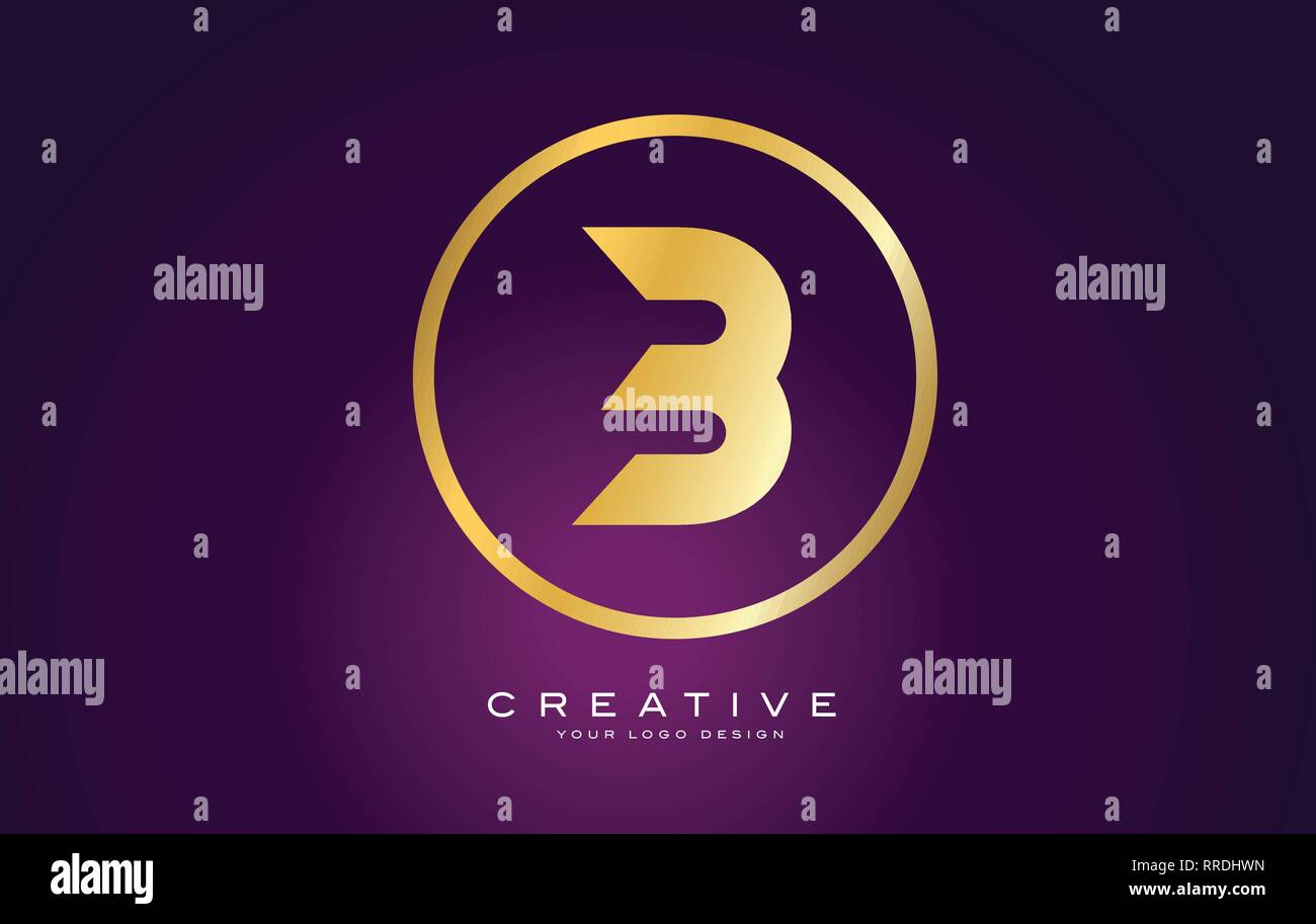 B Letter Gold Logo Design. Modern B Icon With Creative Golden Beautiful ...
