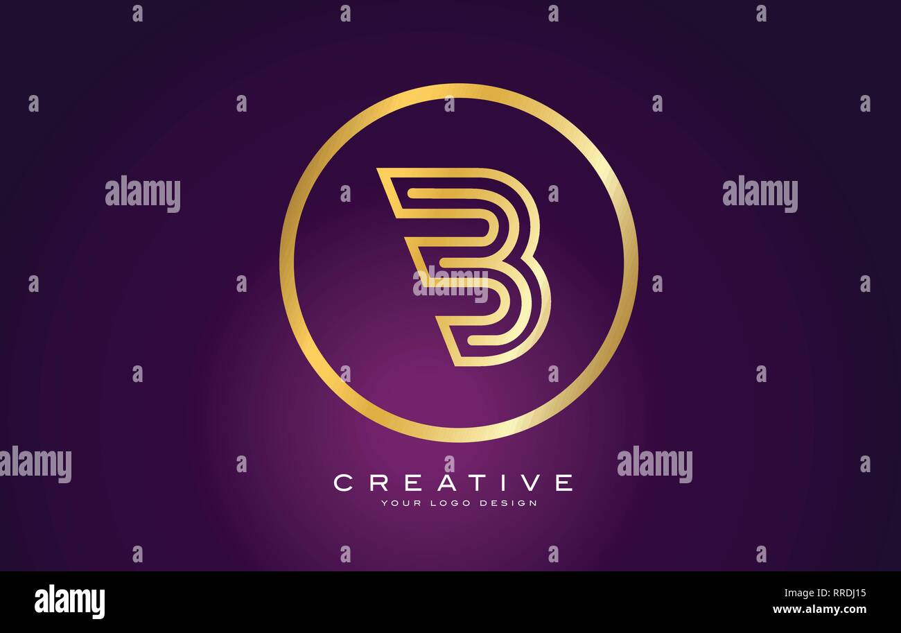 B Letter Gold Logo Design. Modern B Icon With Creative Golden Beautiful ...
