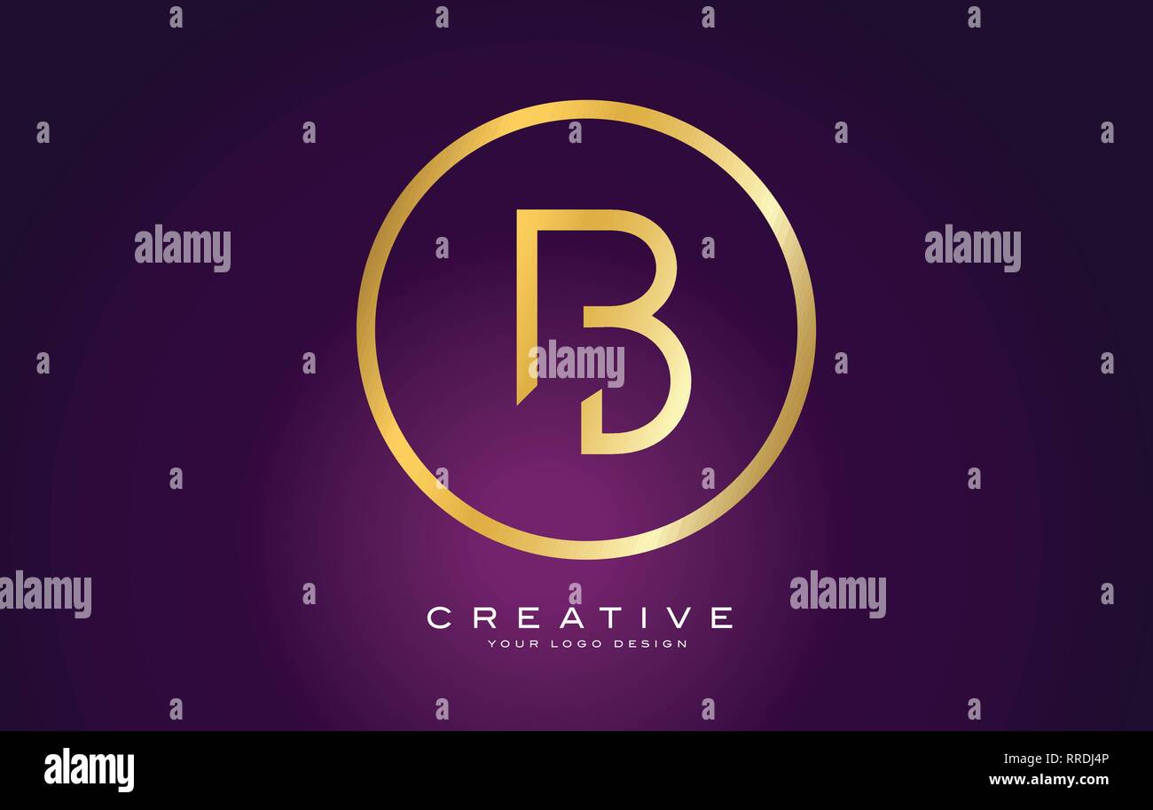 B Letter Gold Logo Design. Modern B Icon With Creative Golden Beautiful ...