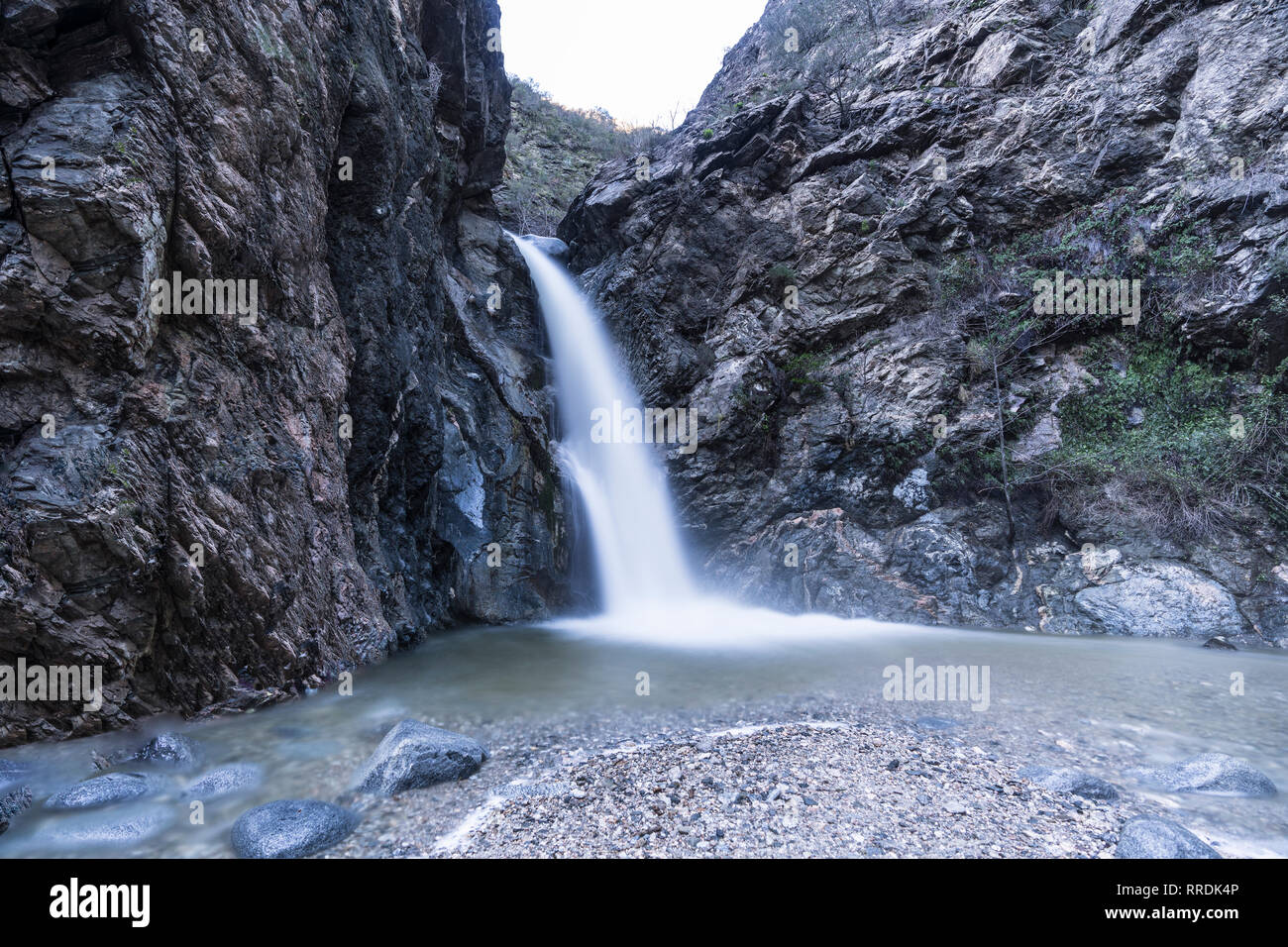 Waterfall at Eaton Canyon in the San Gabriel Mountains near Los Angeles ...