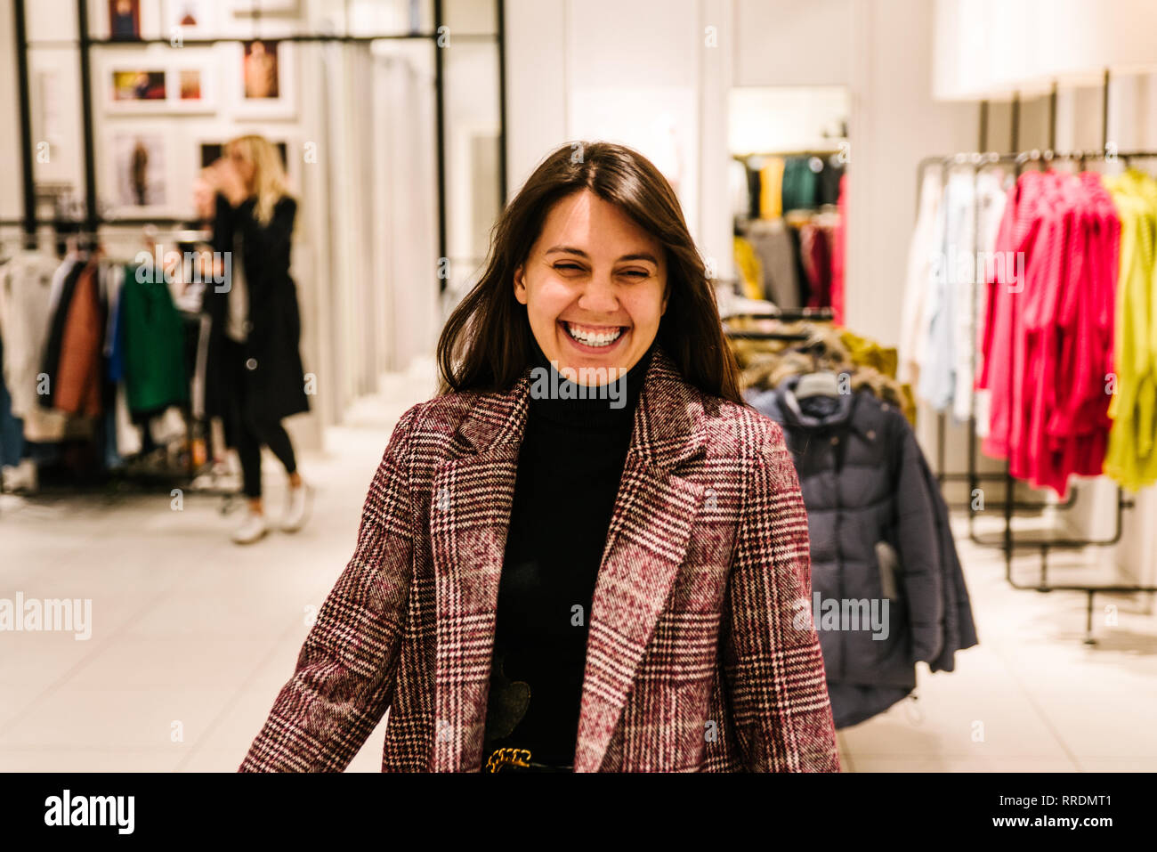 LVIV, UKRAINE - October 27, 2018: fashion clothes shop inside. interior ...