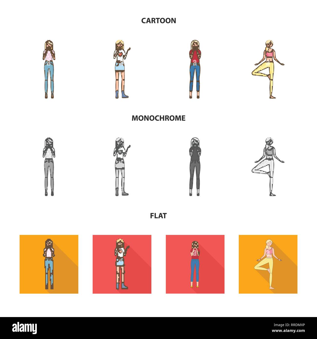 Vector illustration of posture and mood symbol. Collection of posture ...