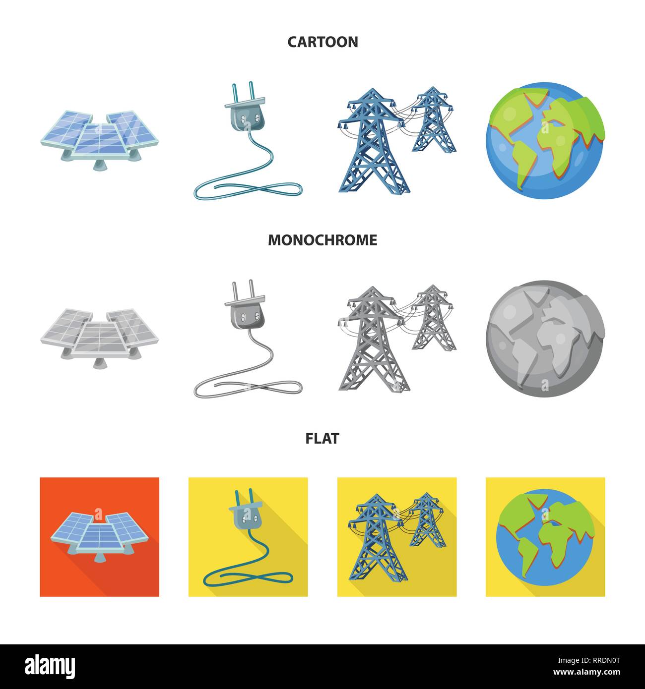 Planet earth with electric cable Cut Out Stock Images & Pictures - Alamy