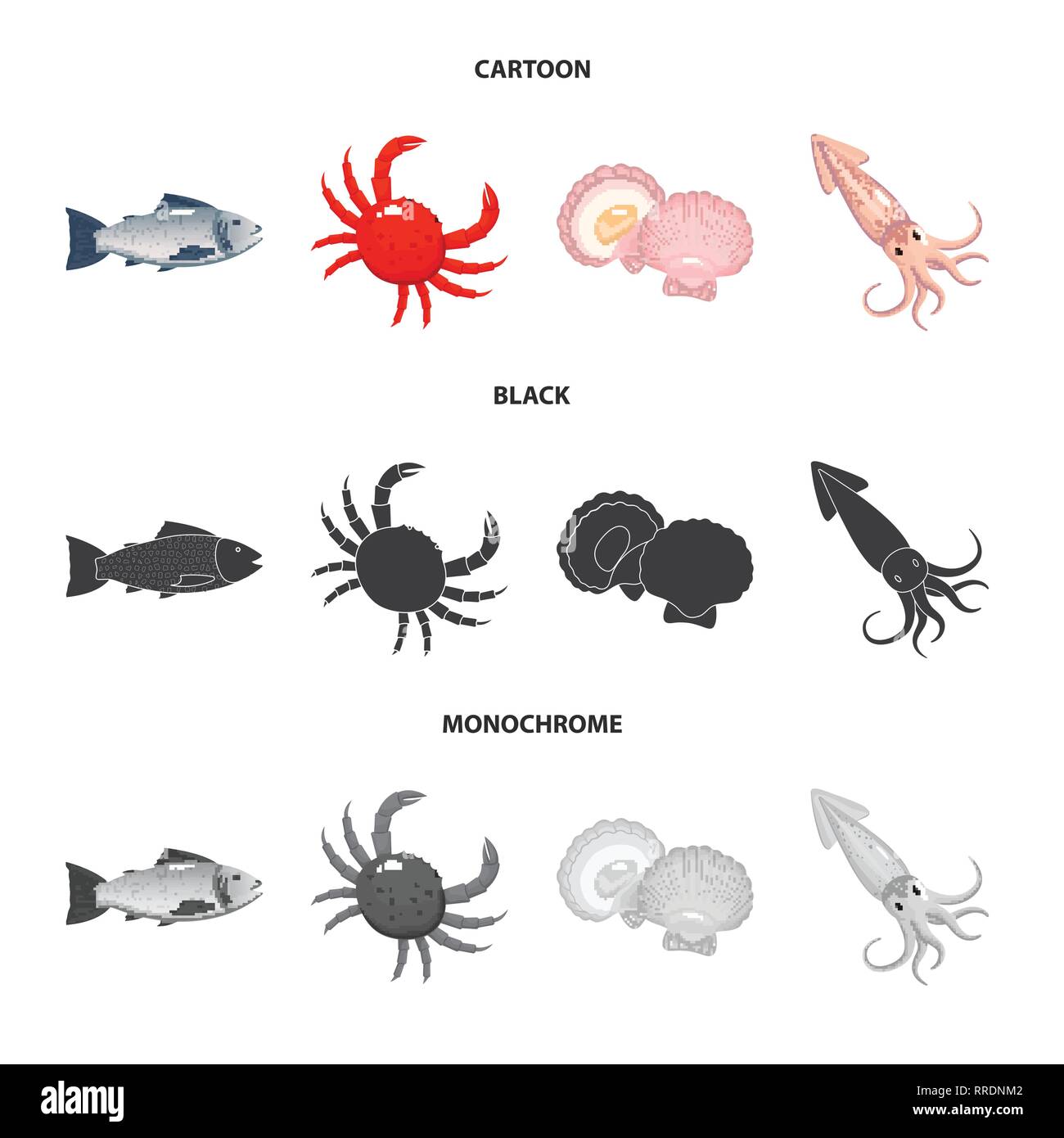 salmon,crab,jellyfish,octopus,fish,shell,squid,trout,red,jelly,tentacle ...