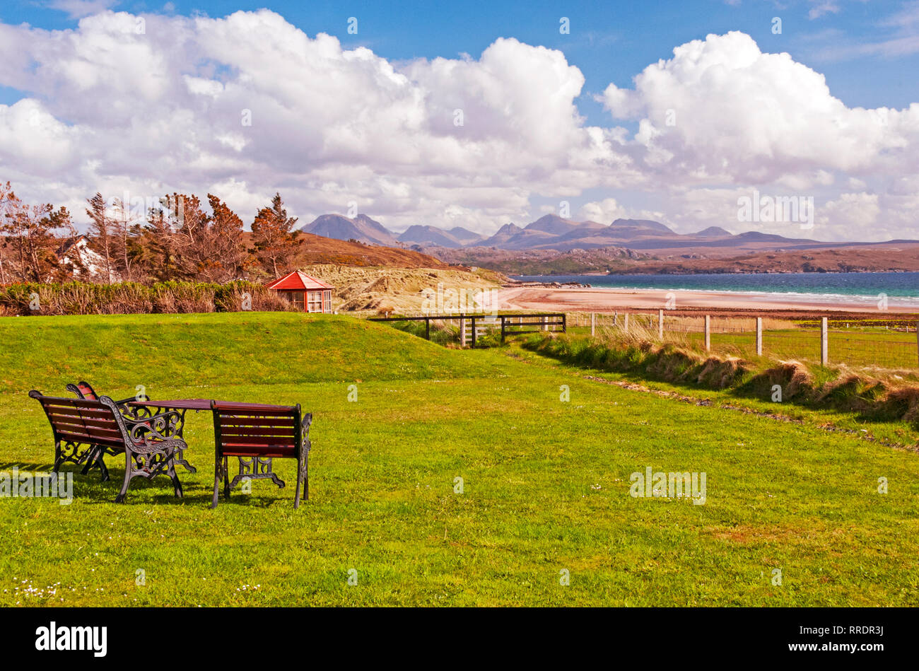 View over bay to Torridon Hills from Solas B&B in Big Sand, Scotland ...