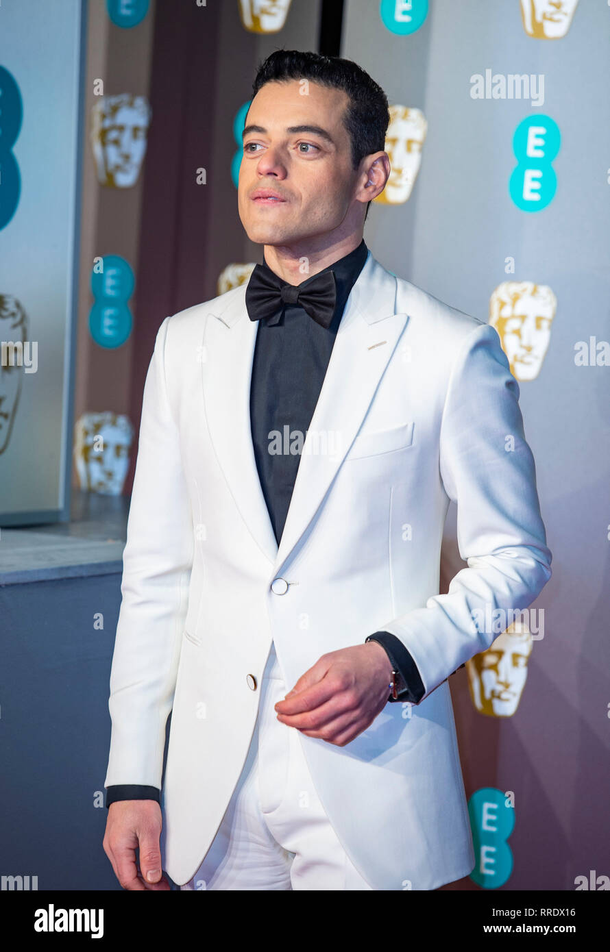 London, UK. Rami Malek at EE British Academy Film Awards at the Royal Albert Hall, Kensington ...