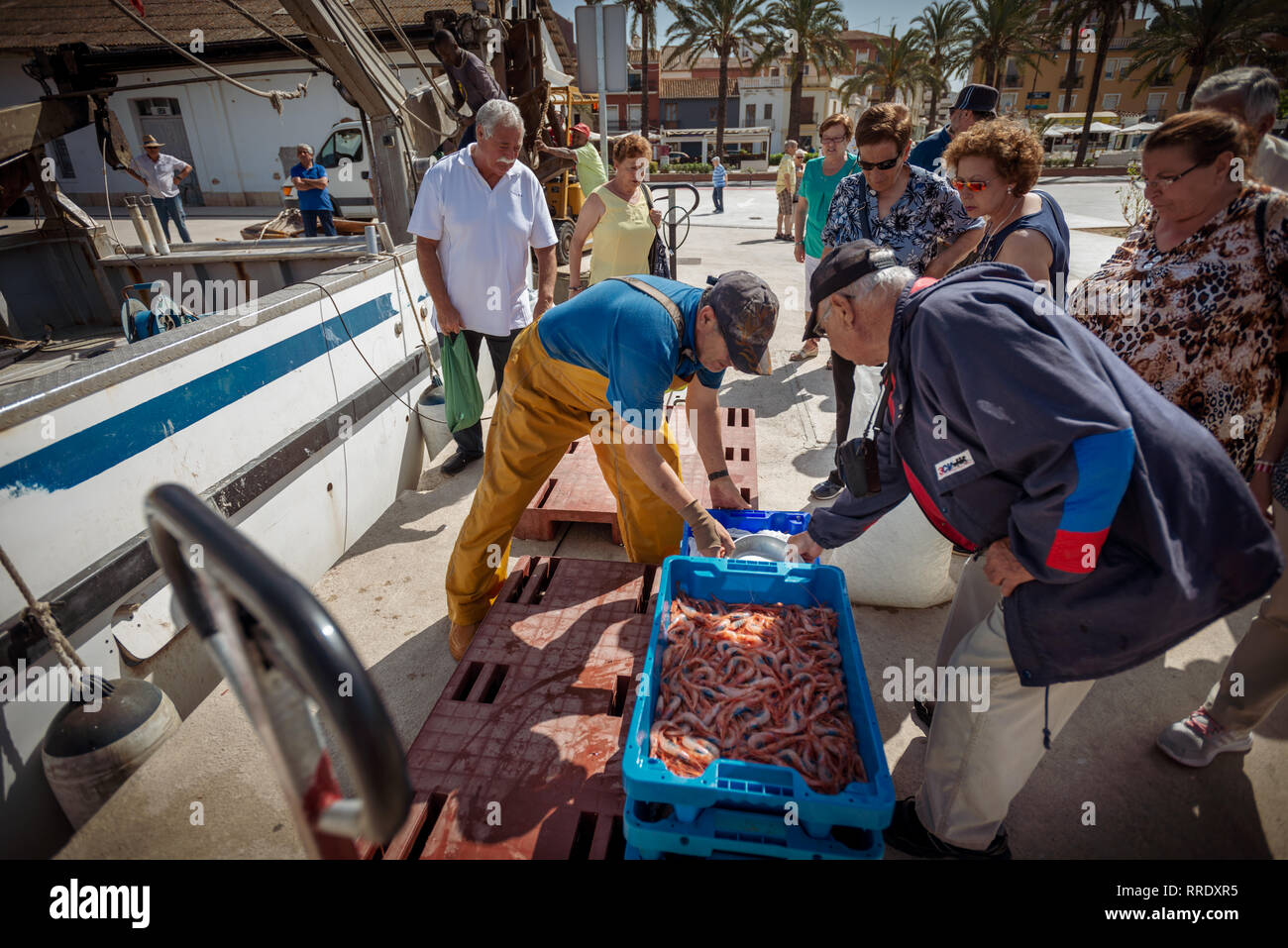 Unloading fish boxes hi-res stock photography and images - Alamy
